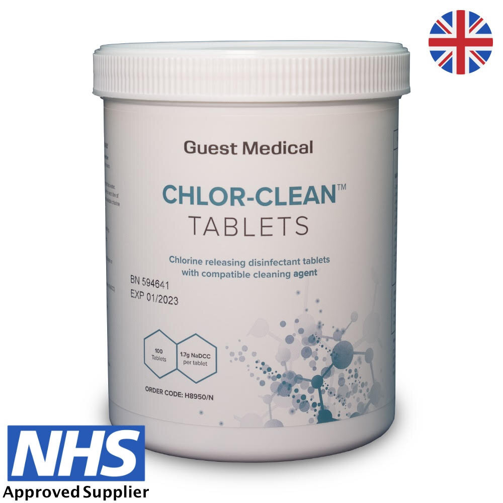 Guest Medical - Chlor-Clean 1.7g NaDCC 消毒清潔片(100 片) - DISSOLUTION 您的室內 ...